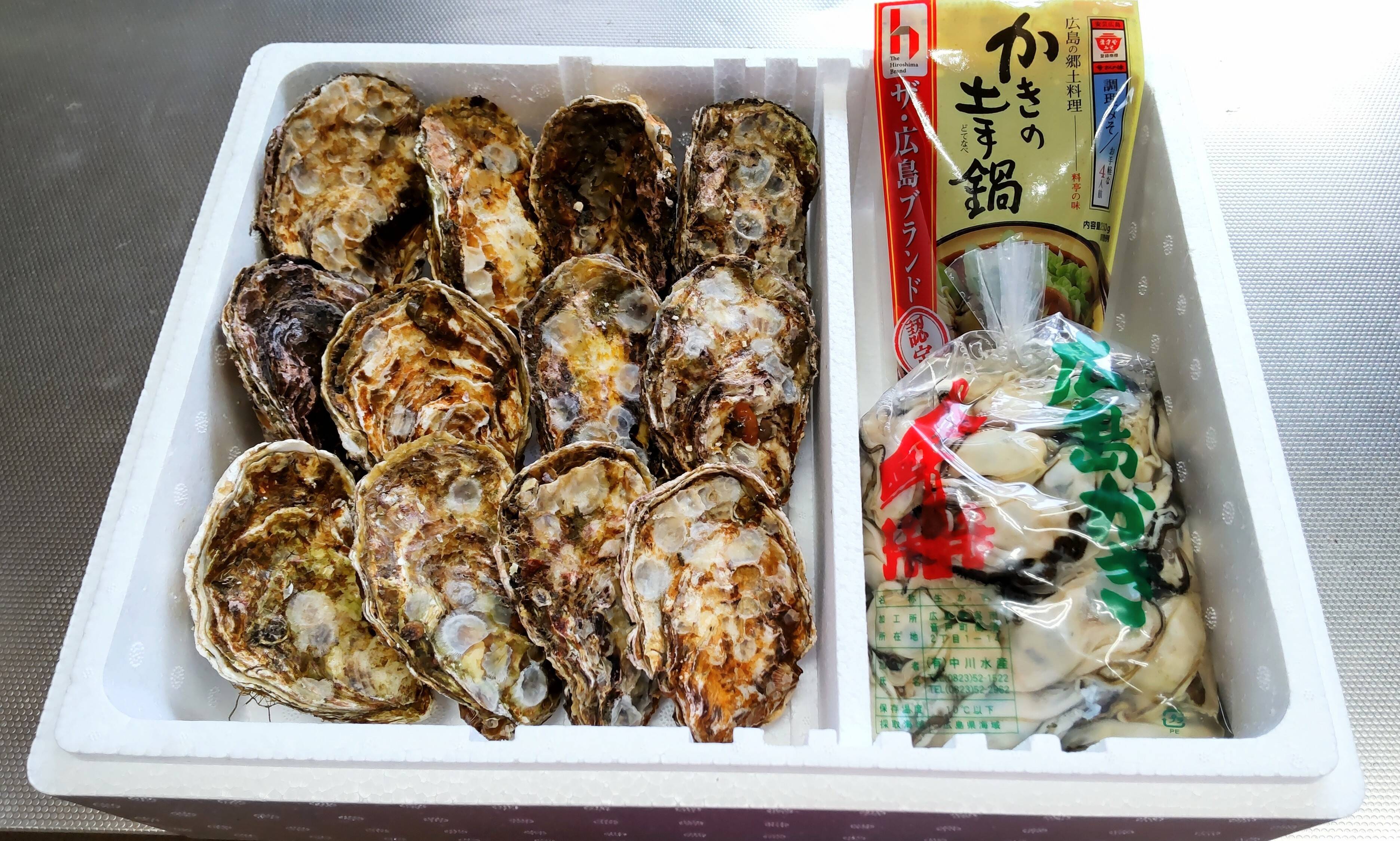 牡蠣祭りじゃ～🦪【加熱用】殻付き牡蠣12ヶ＋【生食用】むき身700g袋+土手鍋のもと（またはキムチ鍋のもと，または あっさり鍋のもと）「熨斗対応可」：広島県産の牡蠣｜食べチョク｜産地直送(産直 ...