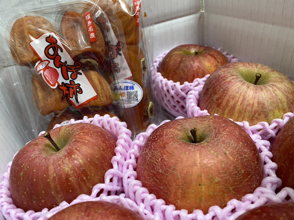 訳あり！ あんぽ柿（干し柿）・りんご 詰め合わせセット 3k hs4：福島県産のふじ｜食べチョク｜産地直送(産直)お取り寄せ通販 - 農家・漁師から旬の食材を直送