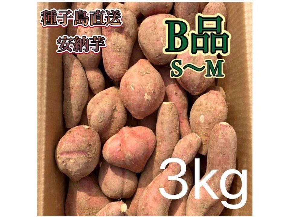 【絶品】種子島産安納芋 B品(S~Mサイズ) 3kg(箱別)｜aimo農園：鹿児島県産の安納紅｜食べチョク｜産地直送(産直)お取り寄せ通販 - 農家・漁師から旬の食材を直送